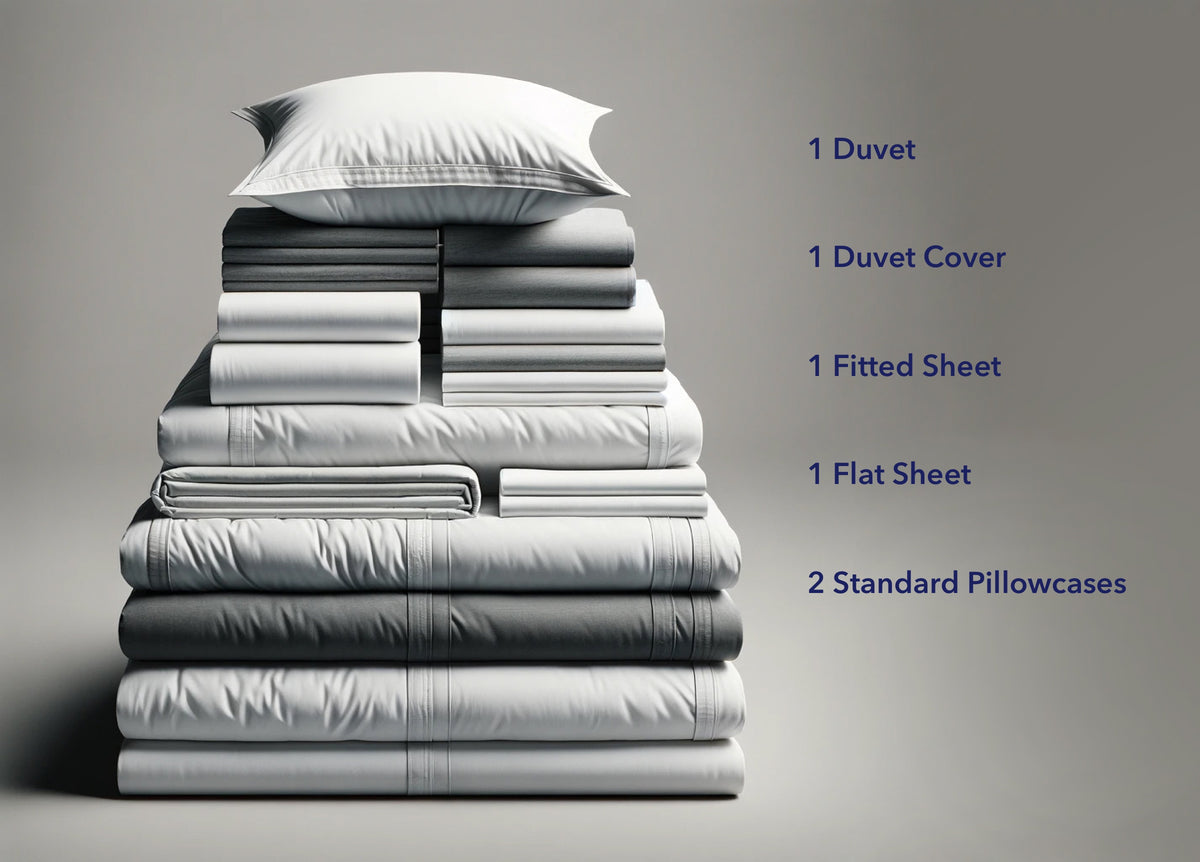 Bedding Basics Bundle | Sustainable Duvets, Sheets and Pillows By Vesta