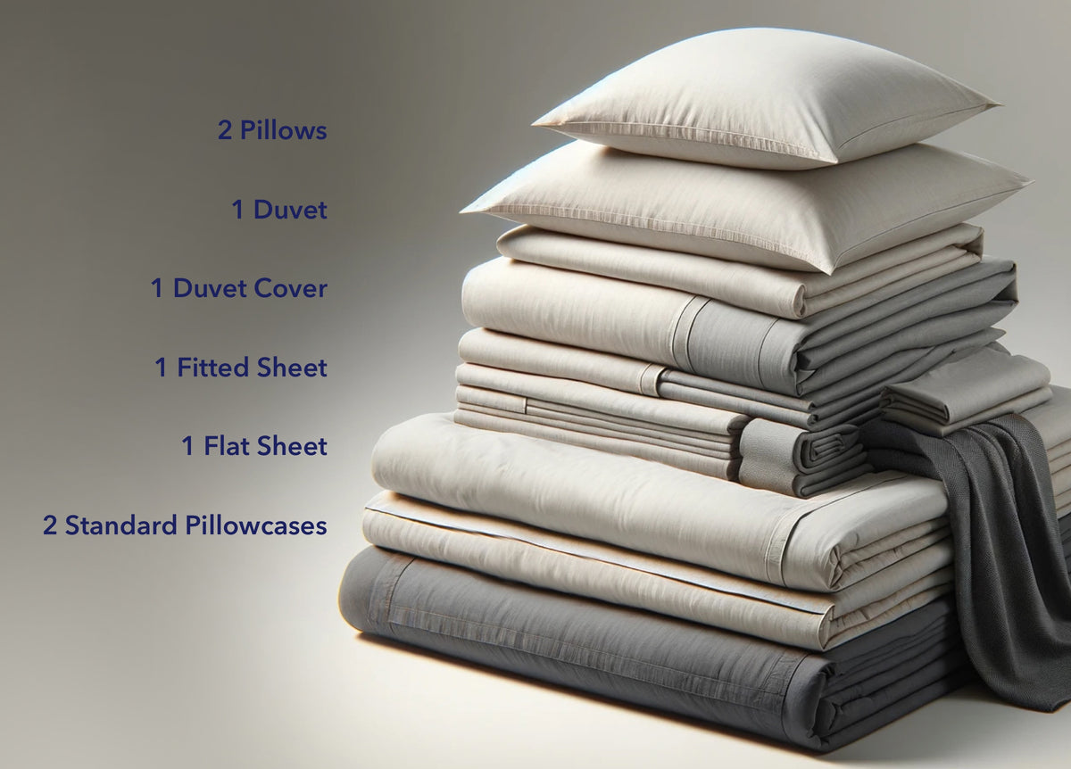 Complete Move-In Bundle | Sustainable Duvets, Sheets and Pillows By Vesta