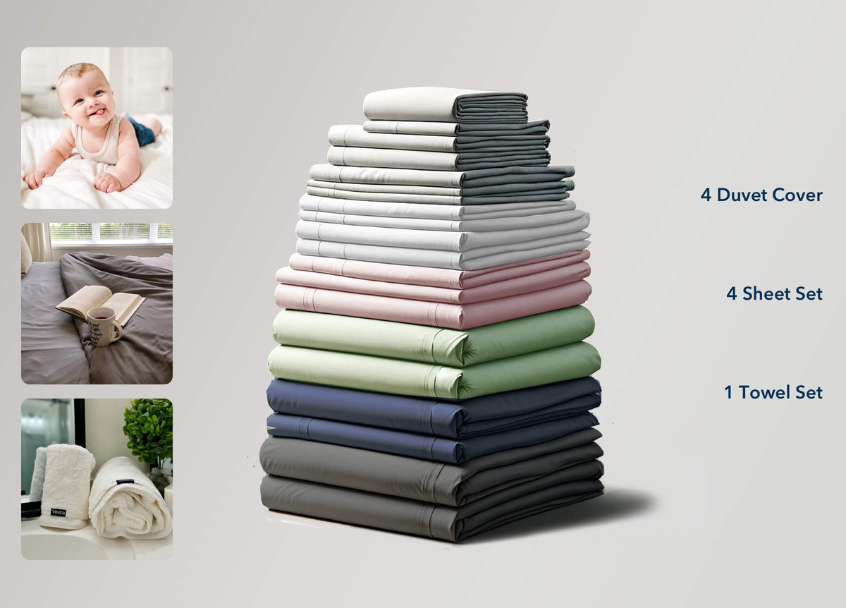 Super Bedding Bundle | Sustainable Duvets, Sheets and Pillows By Vesta